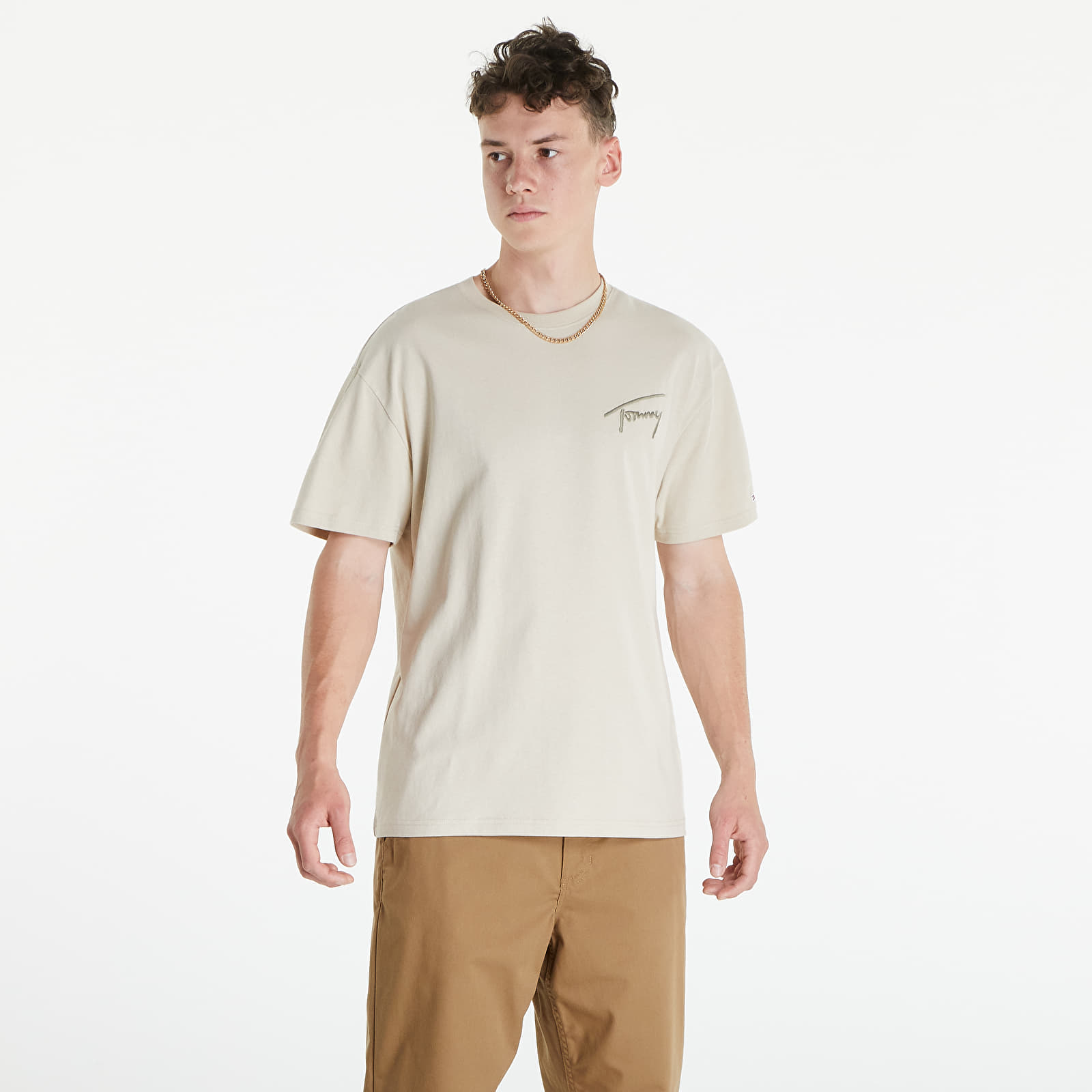 T-shirts Tommy Jeans Tommy Signature Tee Savannah Sand | Footshop