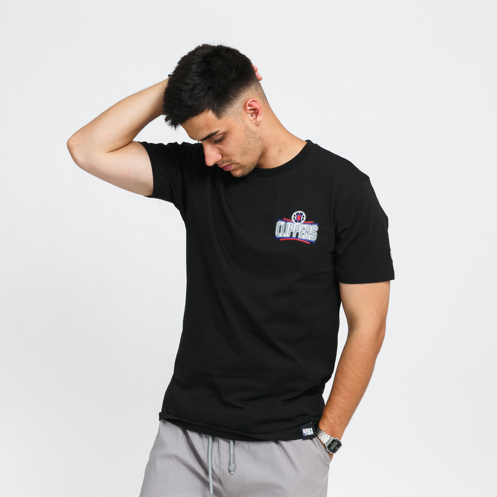 Tricouri New Era NBA Neon Tee Clippers Black Stone Washed | Footshop