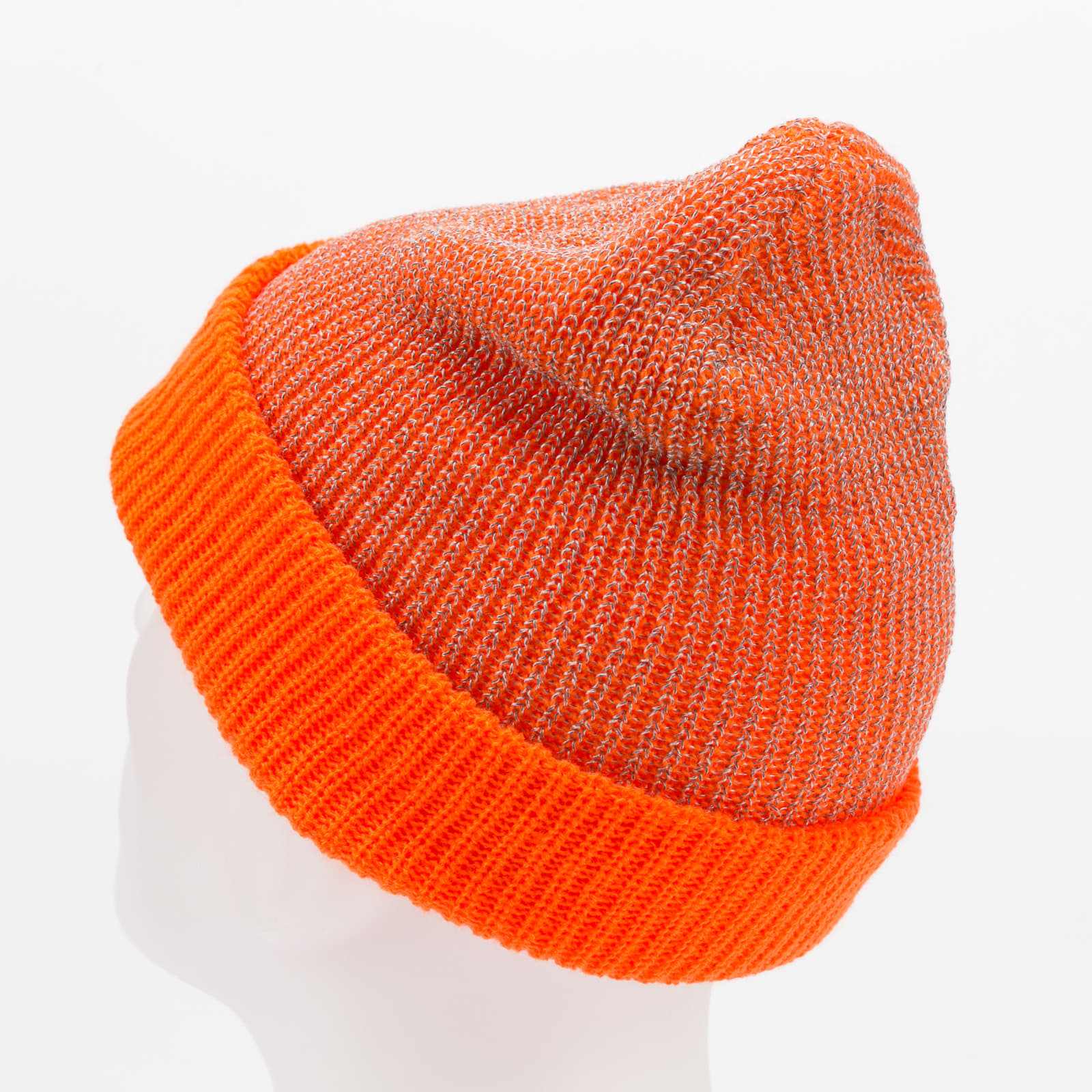 Hats PLEASURES Innovation Reflective Beanie Neon Orange/ Grey | Footshop