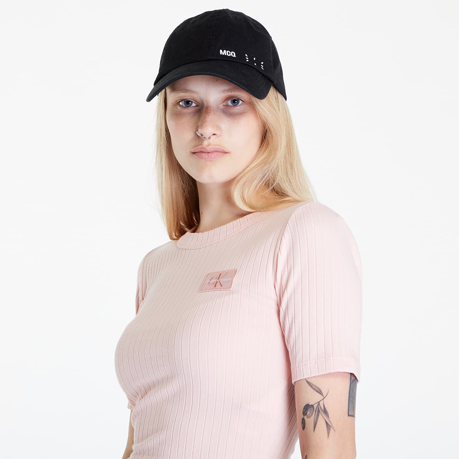 Tricouri Calvin Klein Jeans Badge Slim Rib Short Pink | Footshop