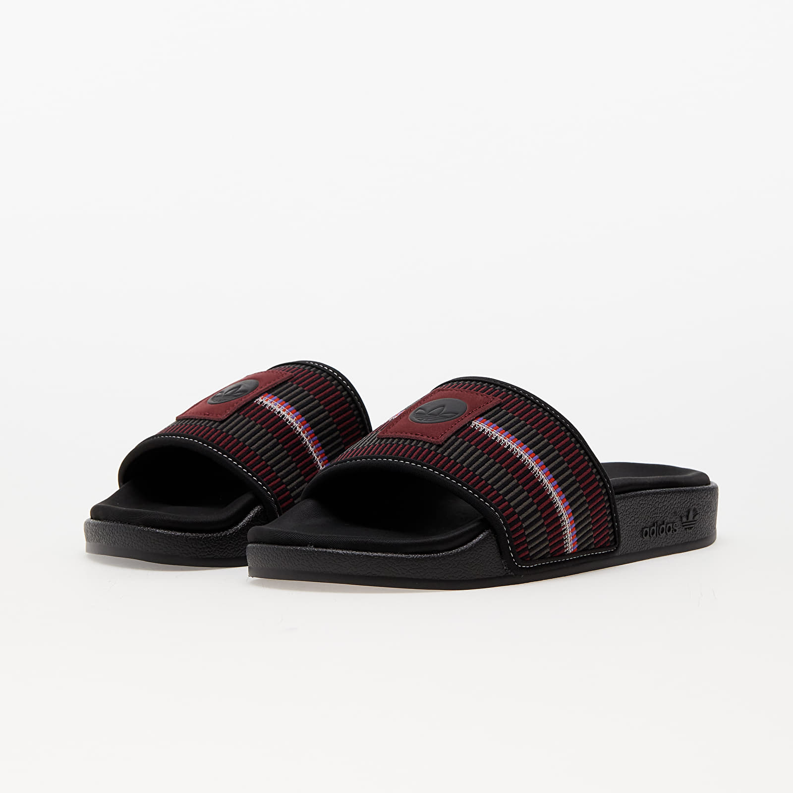 adidas Adilette Patchwork Core Black/ Purple/ Shadow Olive | Footshop