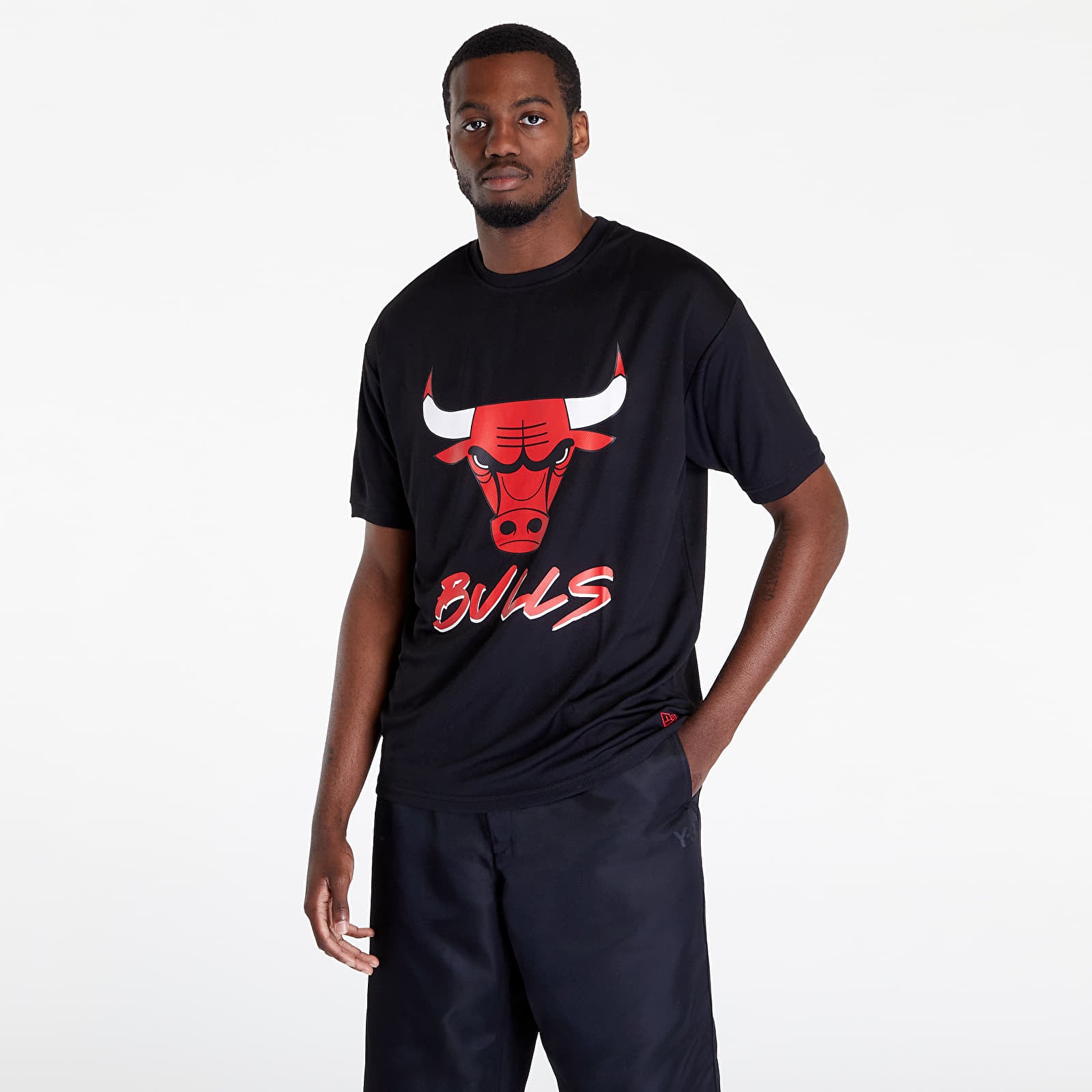 Pólók New Era NBA Script Mesh Tee Chicago Bulls Black/ FDR | Footshop