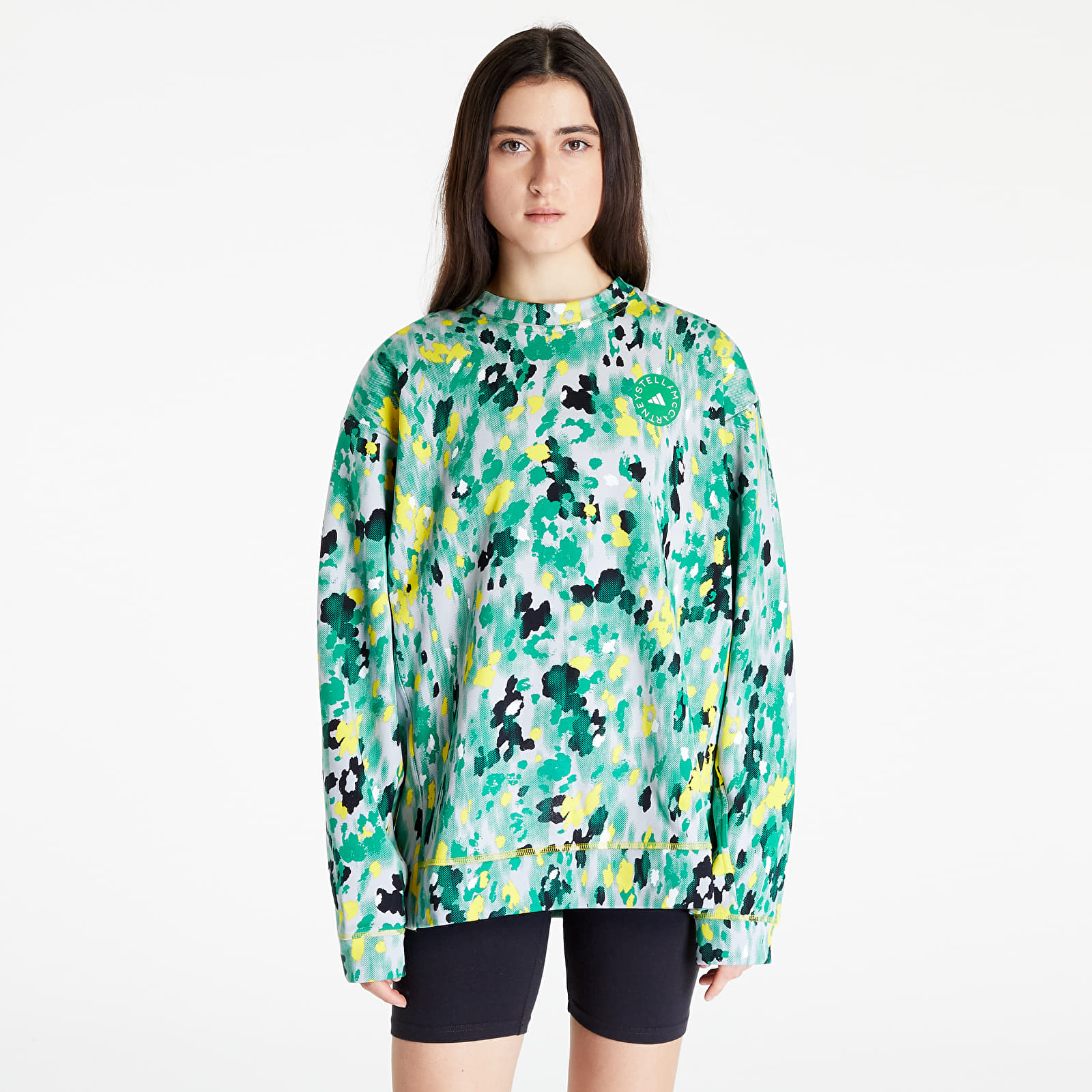 Hanorace adidas x Stella McCartney Floral Print Sweatshirt White/ Clonix/ Yellow | Footshop