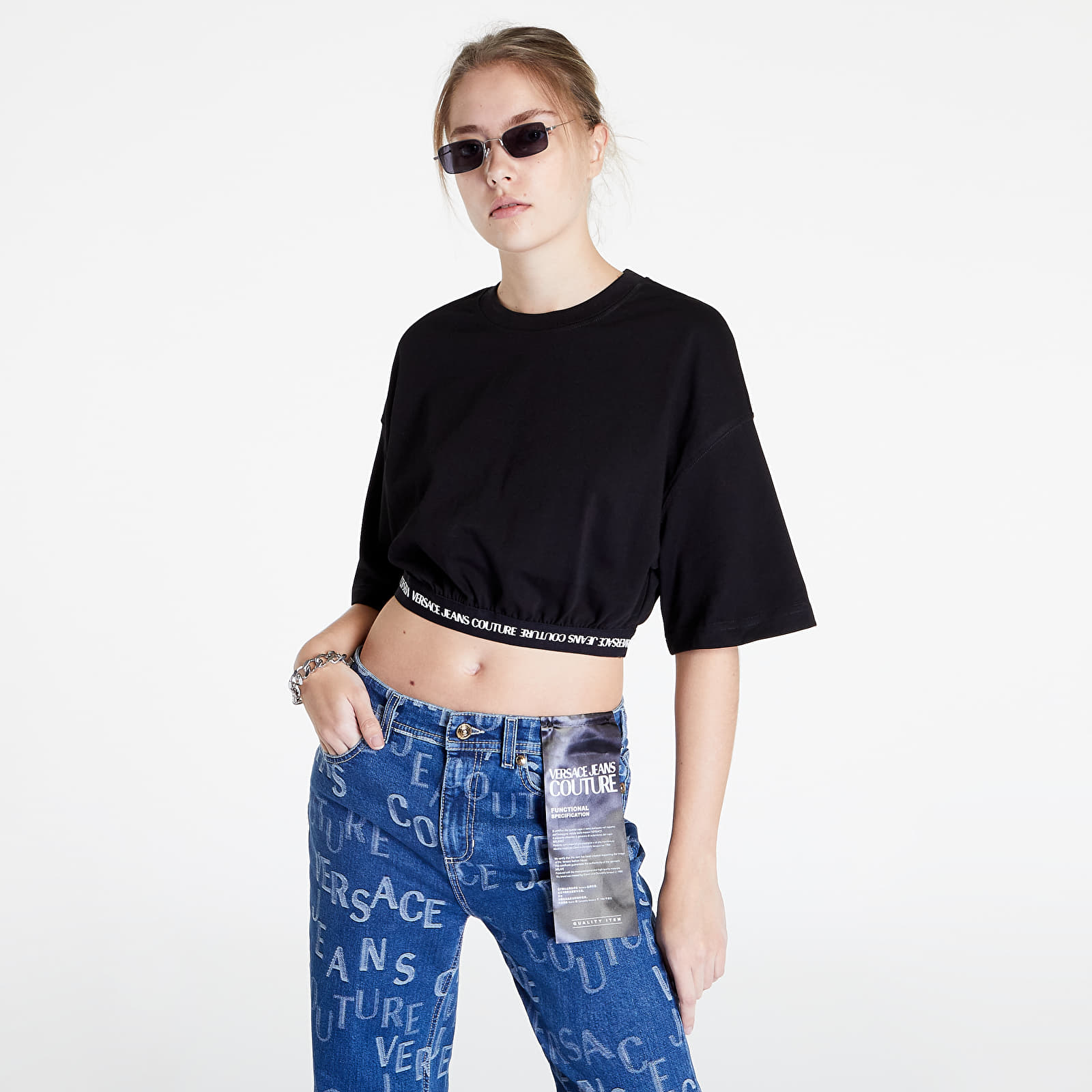Tricouri Versace Jeans Couture Interlock Jersey T-Shirt Black ...