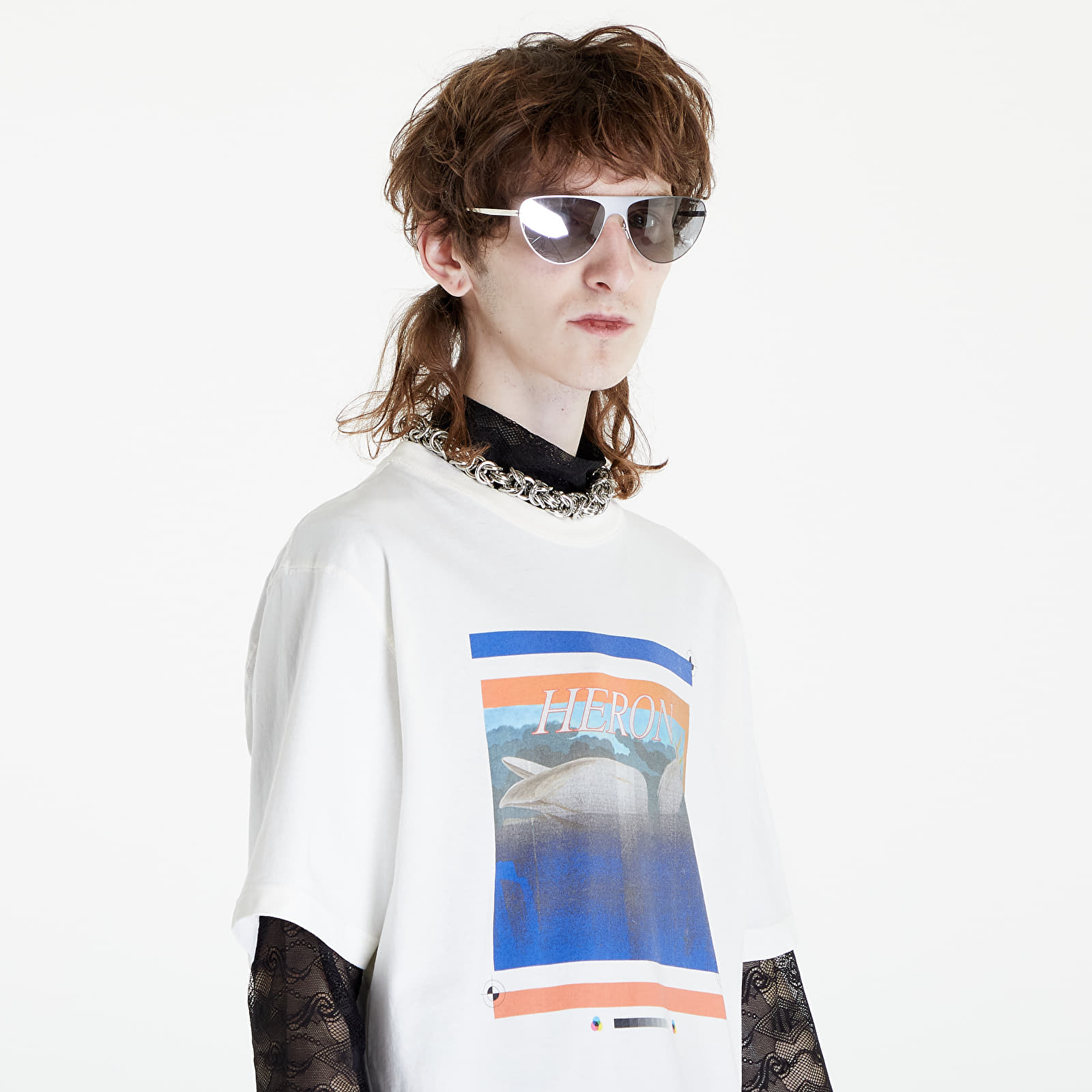 Koszulki Heron Preston Misprinted Heron Short Sleeve Tee White/ Navy ...