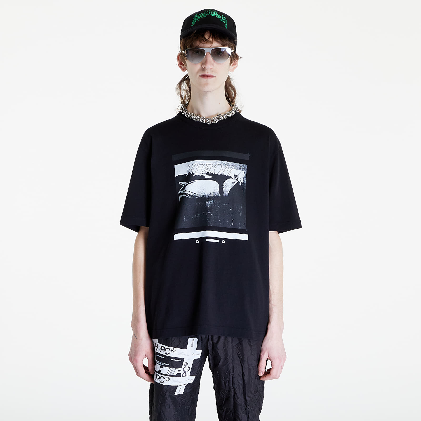 Tricouri Heron Preston Misprinted Heron Short Sleeve Tee Black/ Black ...