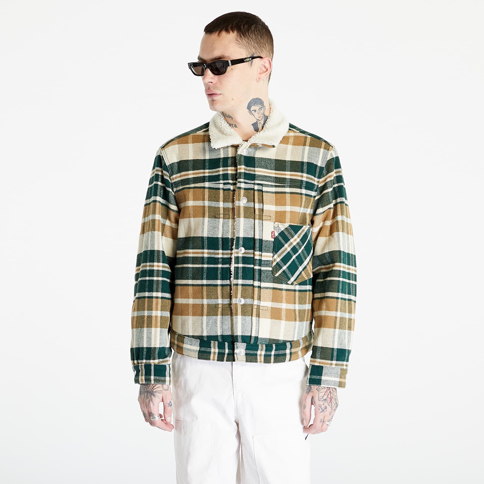 Kurtki Levi's® Type I Sherpa Trucker Jacket Green Rigid | Footshop