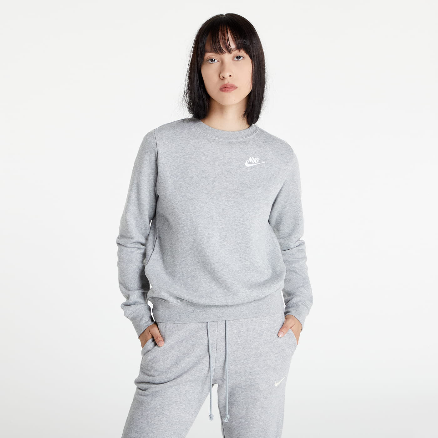 Hoodies and sweatshirts Nike Sportswear Club Fleece Crew-Neck Grey ...