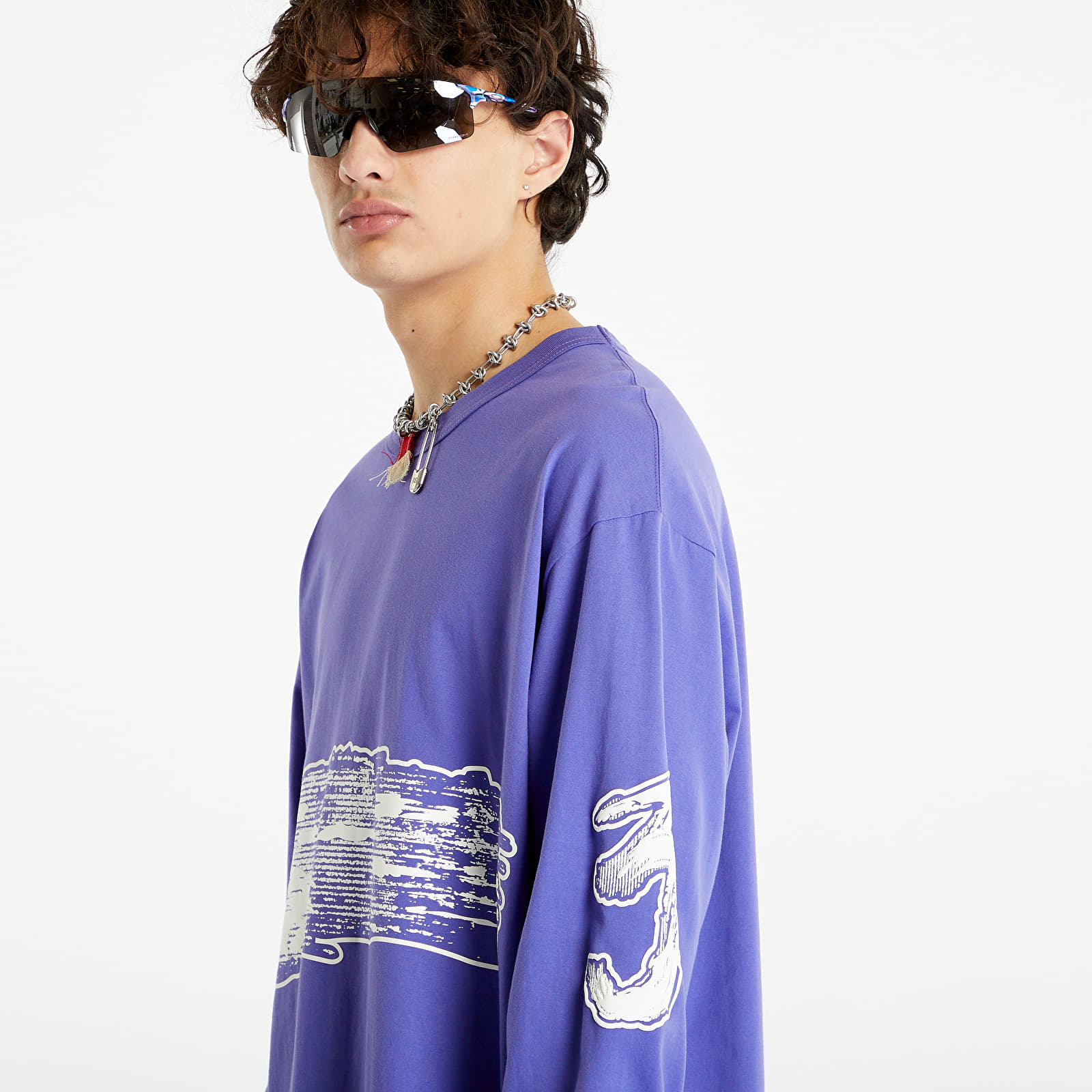 T-shirts Y-3 Graphic Logo Long Sleeve Tee Purple | Footshop