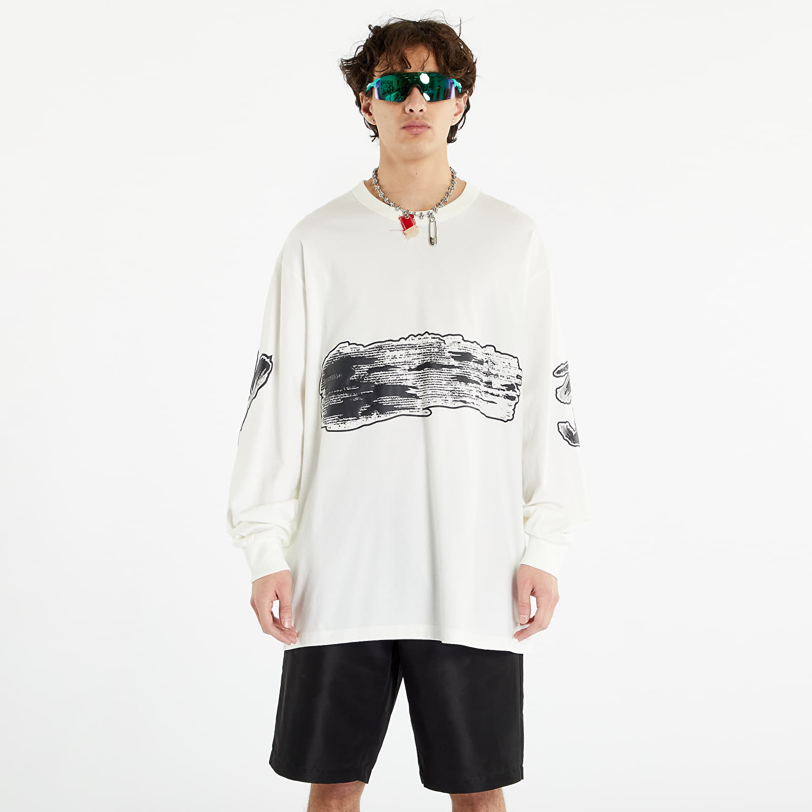 T-shirts Y-3 Graphic Logo Long Sleeve Tee Off White | Footshop