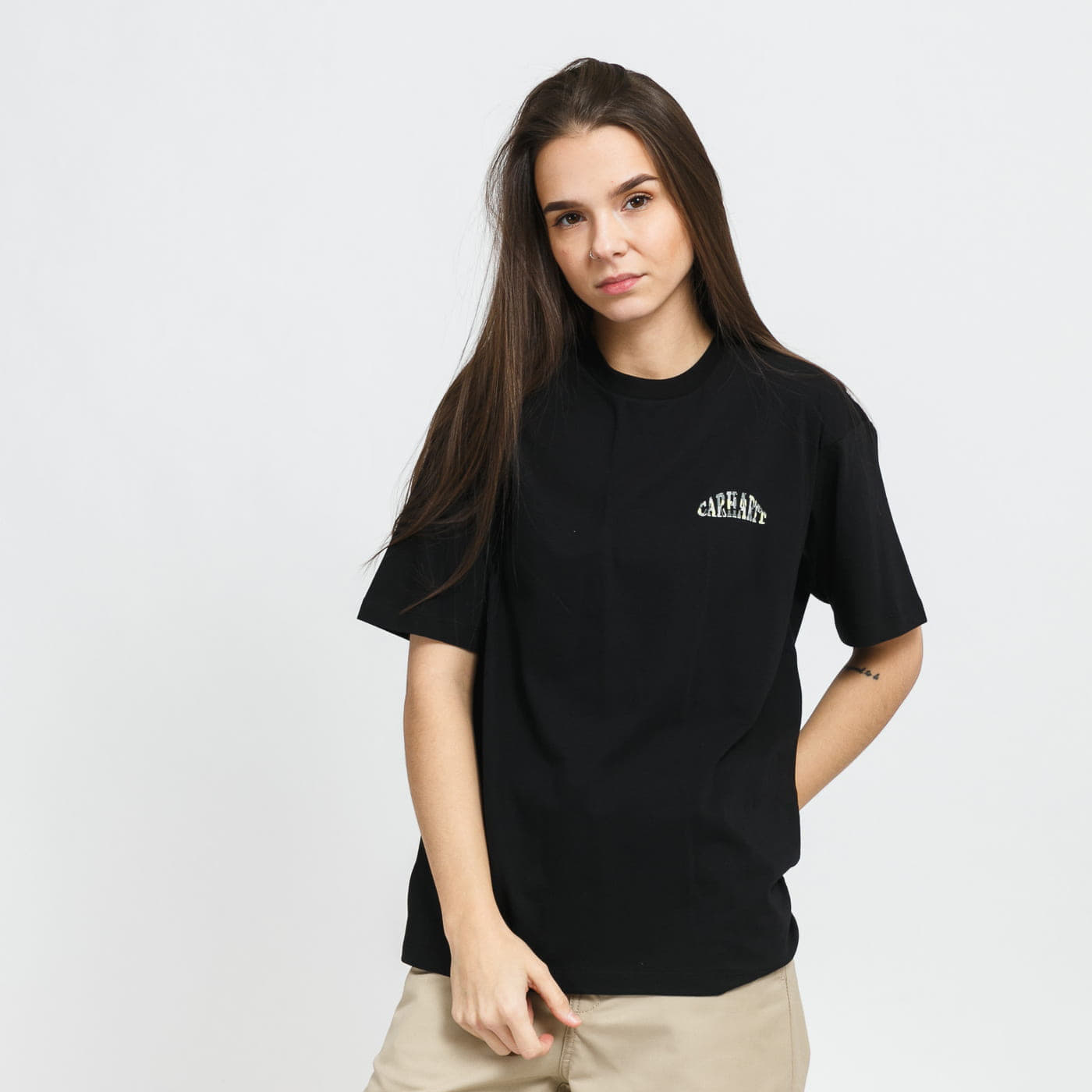 Μπλούζες Carhartt WIP W' SS Dome Script Tee Black (I029975.89XX) | Footshop