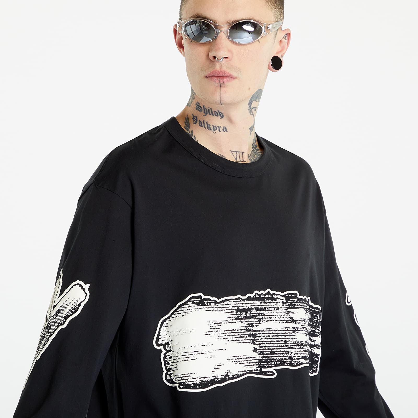 T-shirts Y-3 Graphic Logo Long Sleeve Tee Black (H44811) | Footshop
