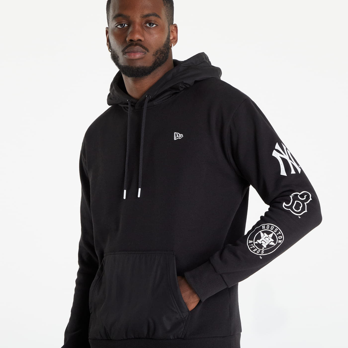 Hoodies and sweatshirts New Era Multi Logo Sleeve Hoodie Black | Footshop