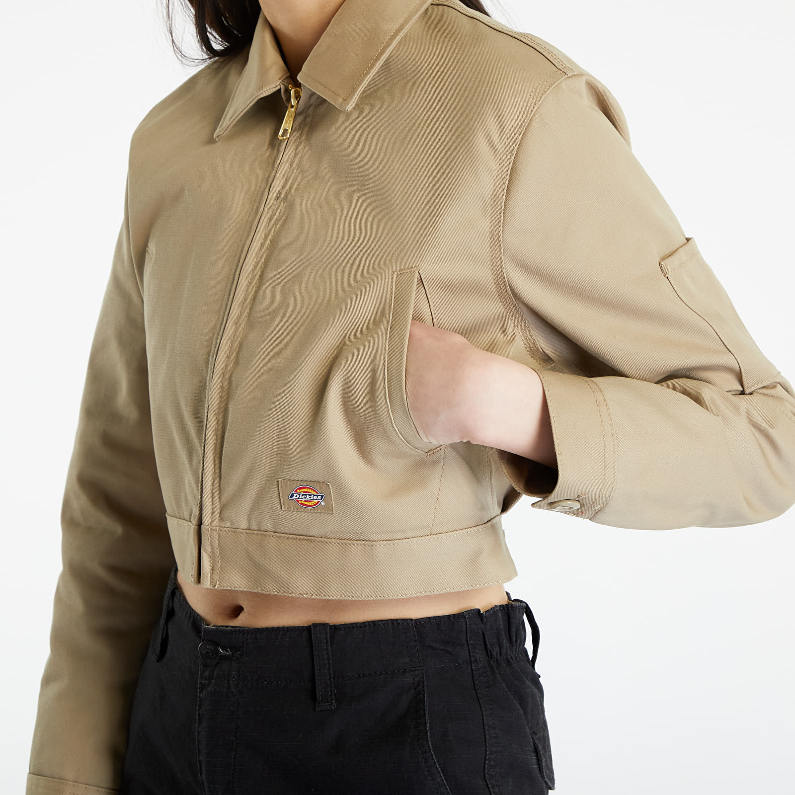 Jassen Dickies Lined Eisenhower Cropped Jacket Khaki | Footshop