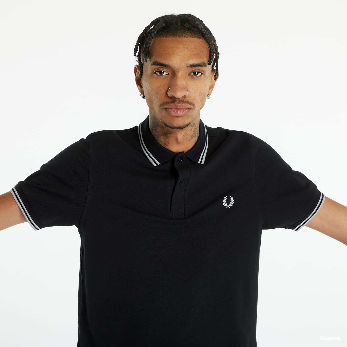 Tricouri FRED PERRY Back Graphic Polo Shirt Black | Footshop