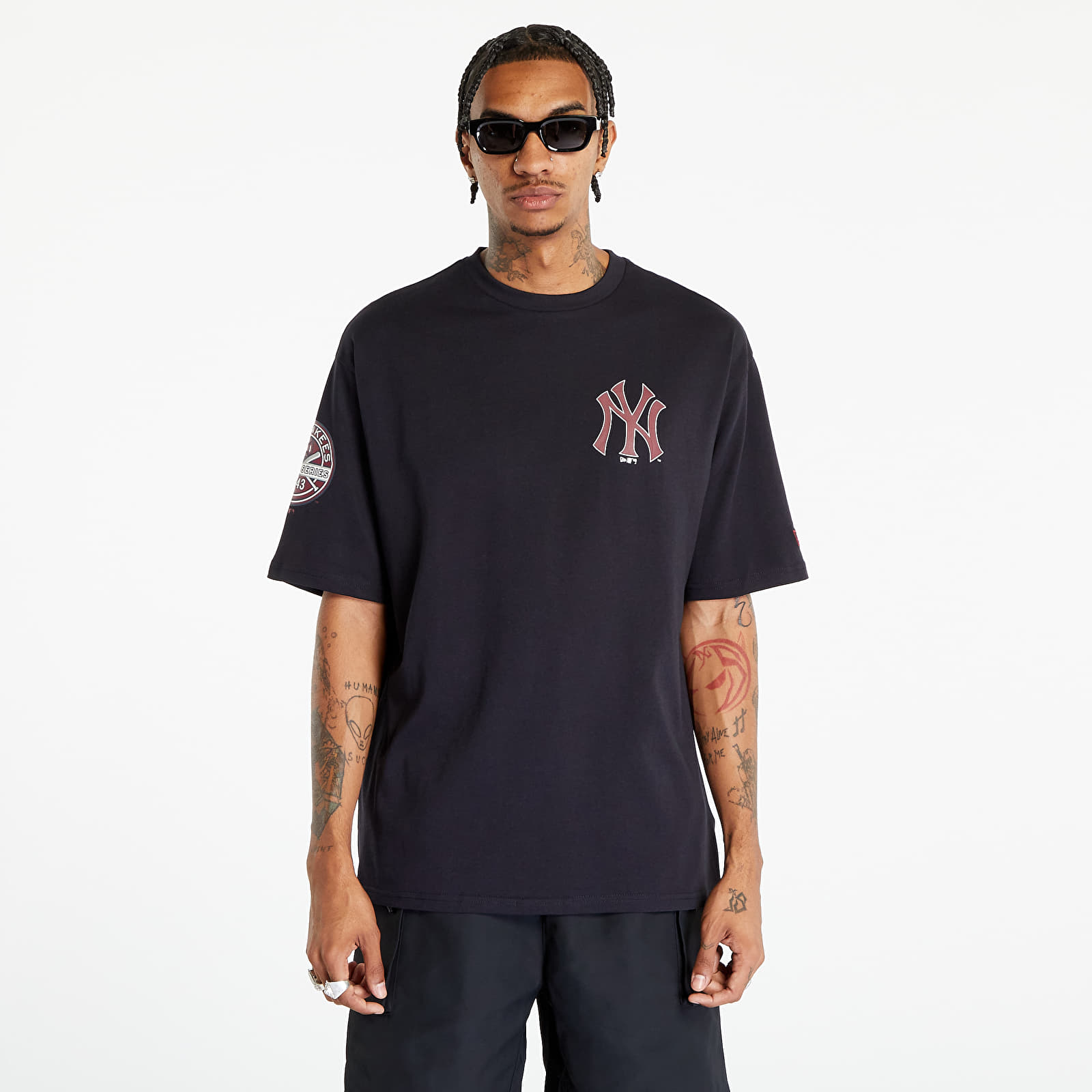 T-shirts New Era New York Yankees Mlb Large Logo Oversized Tee Navy ...