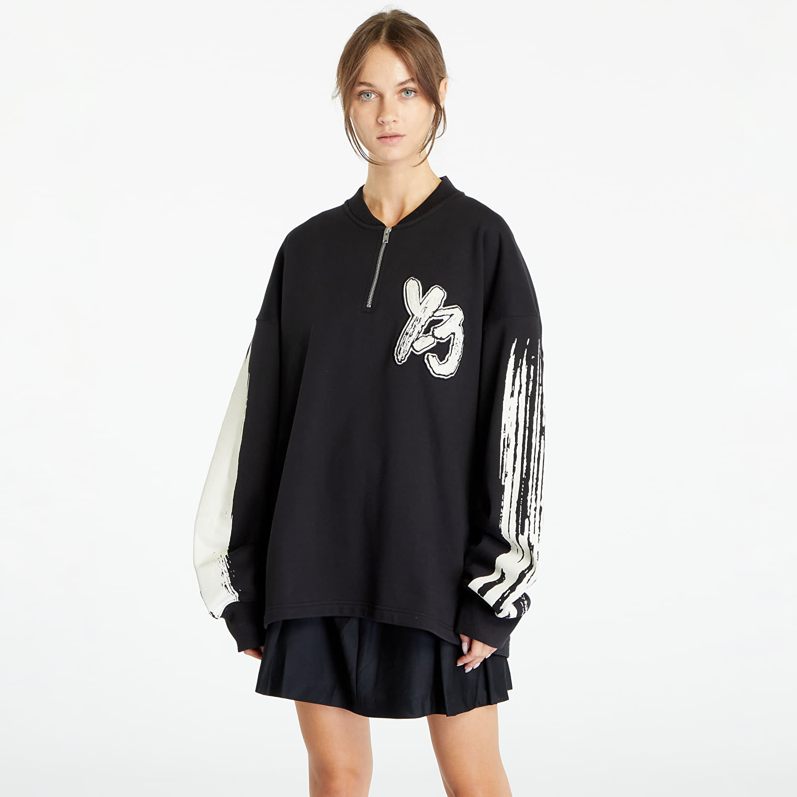 Mikiny Y-3 Graphic Logo French Terry Crew Sweater UNISEX Black/ Cream ...