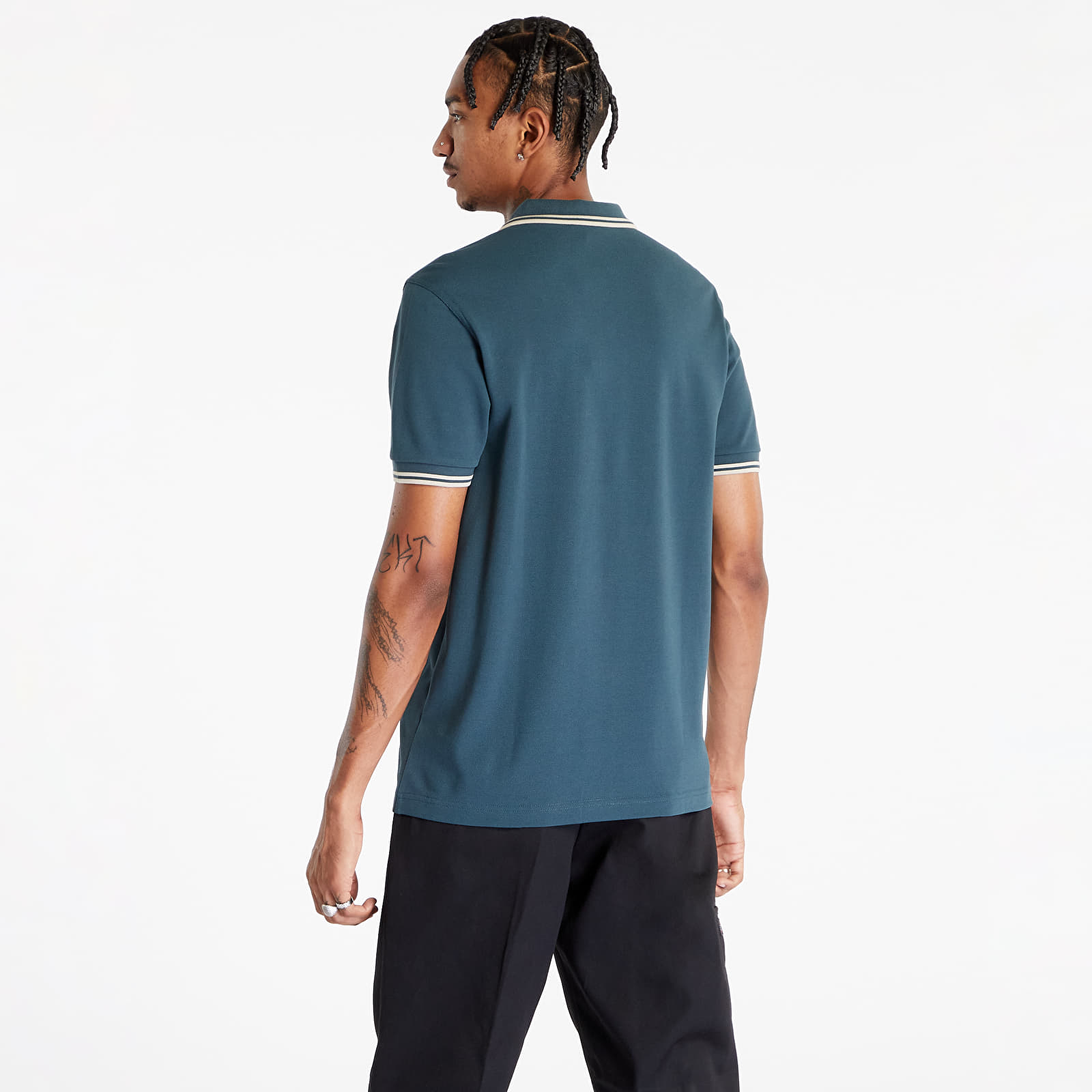 Tricouri FRED PERRY Twin Tipped T-Shirt Petrol Blue | Footshop