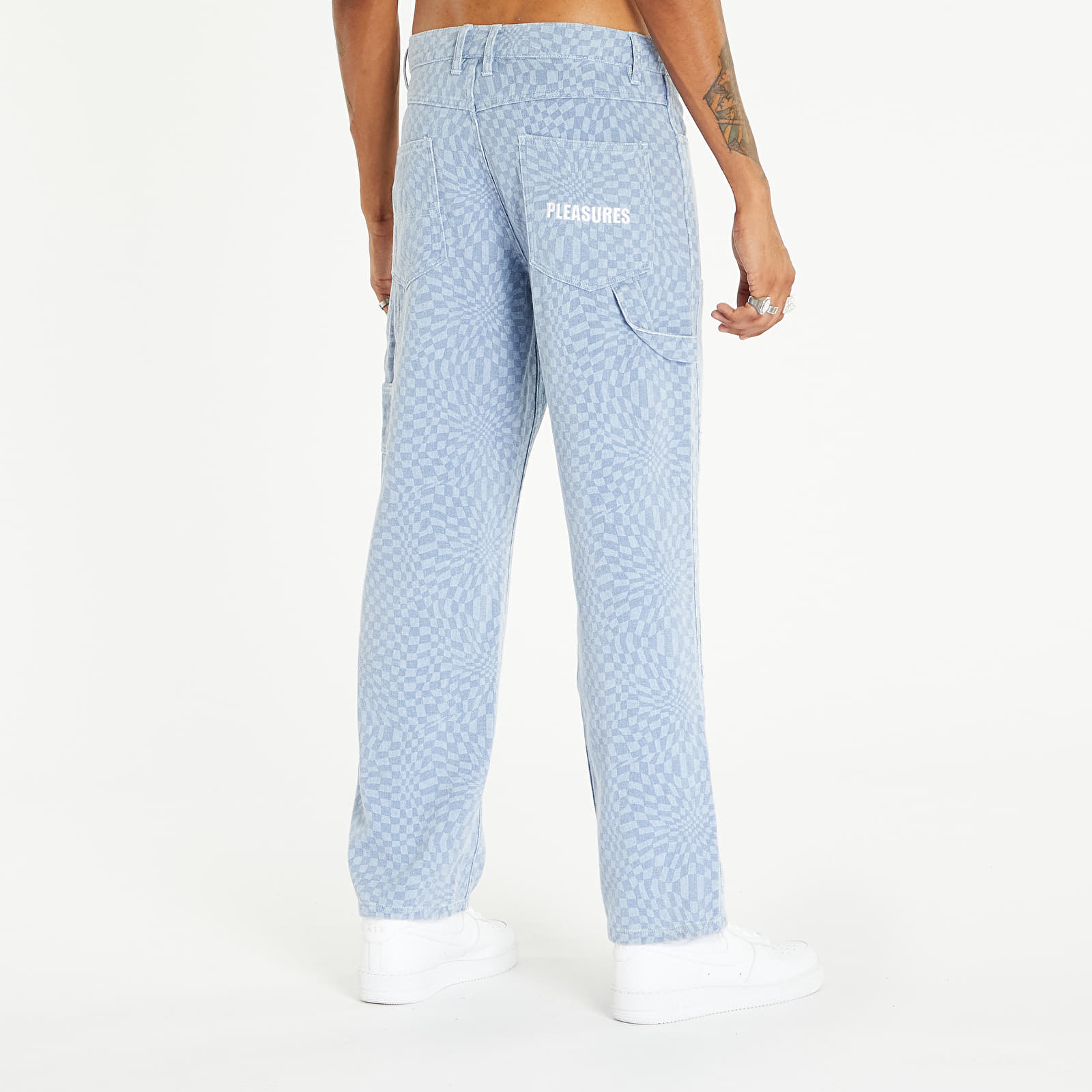 PLEASURES Washy Double Knee Work Pants Blue | Footshop