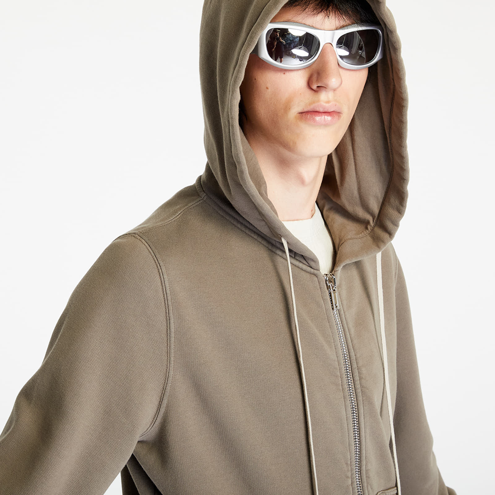 Hanorace Rick Owens Jason S Full-Zip Hoodie Dust/ Pearl | Footshop