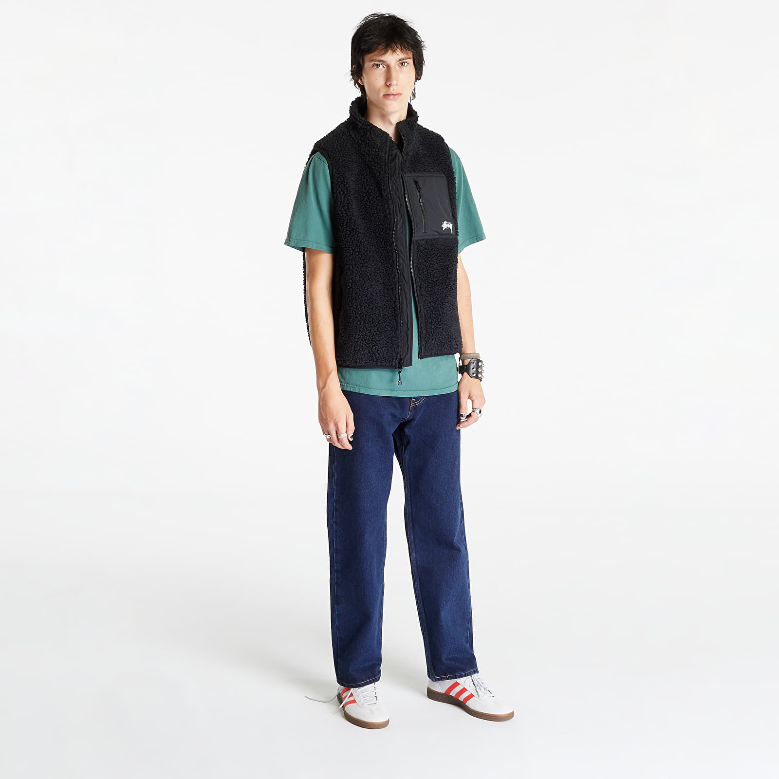 Vests Stüssy Sherpa Reversible Vest UNISEX Black (118528 black) | Footshop
