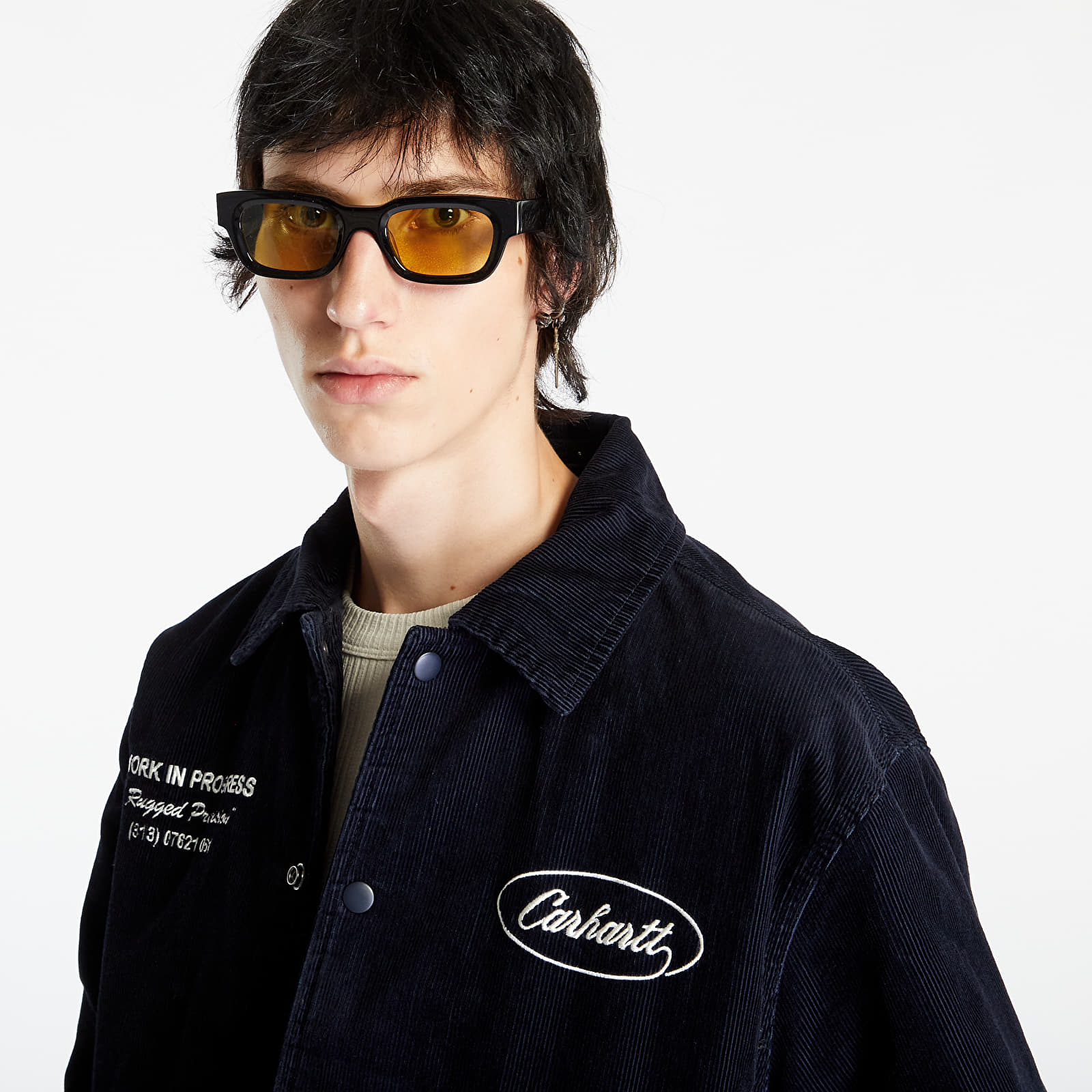 Jackets and Coats Carhartt WIP Rugged Letterman Jacket Dark Navy/ Wax ...