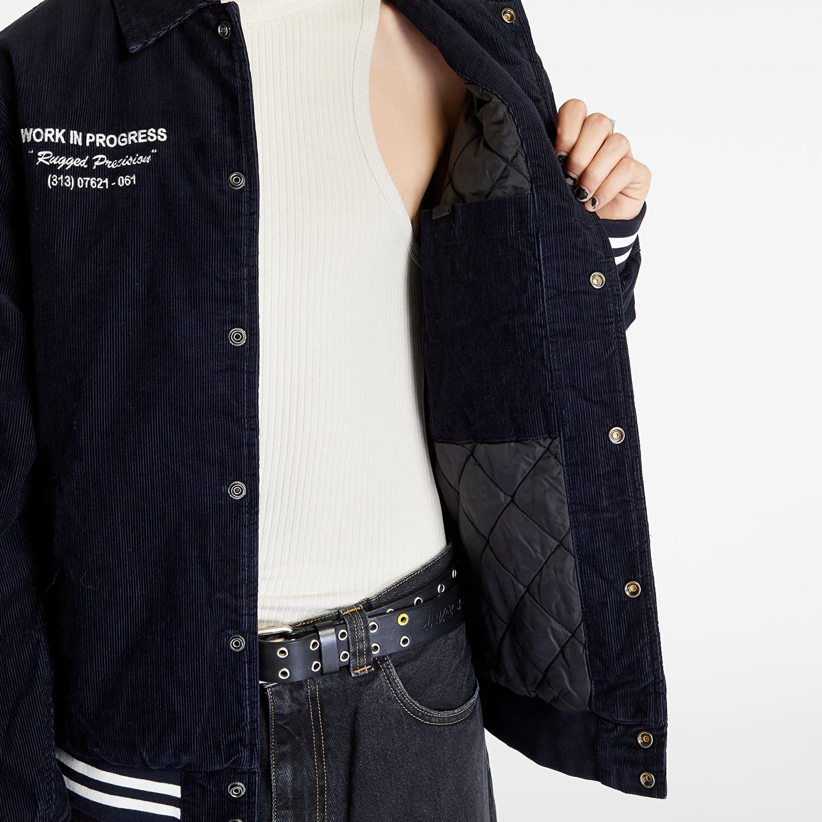 Jackets and Coats Carhartt WIP Rugged Letterman Jacket Dark Navy/ Wax ...