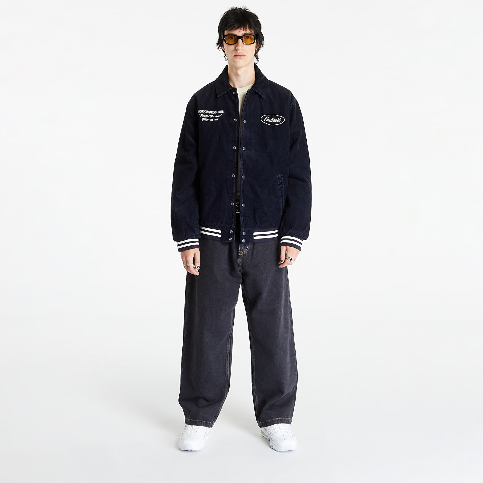 Jackets and Coats Carhartt WIP Rugged Letterman Jacket Dark Navy/ Wax ...